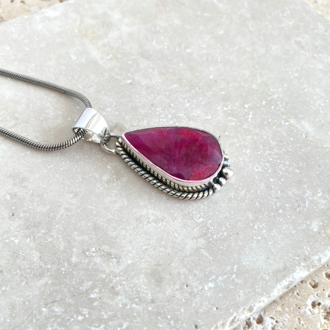 Ruby Red Quartz Teardrop Astrid Pendant– Kalapriya Jewellery | For ...