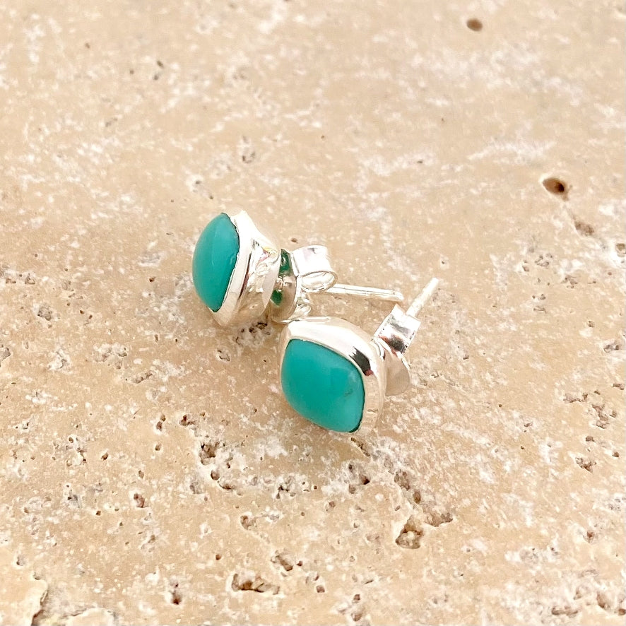 Turquoise Stud Earrings - Bezel– Kalapriya Jewellery | For Lovers of ...